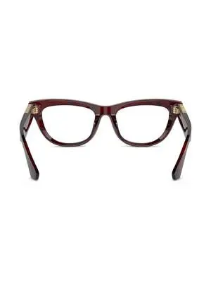 Burberry Check-pattern Cat-eye Glasses - Red