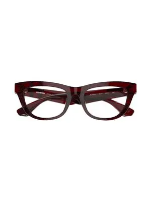 Burberry Check-pattern Cat-eye Glasses - Red
