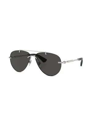 Burberry Metallic Pilot-frame Sunglasses - Silver