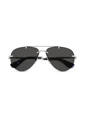 Burberry Metallic Pilot-frame Sunglasses - Silver