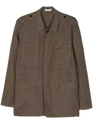 Boglioli Linen Chambray Shirt Jacket - Brown