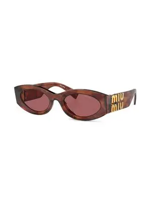 Miu Miu Logo Sunglasses - Brown