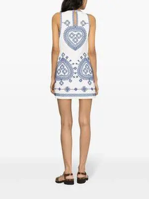 Maje Clover-embroidered Cotton Mini Dress