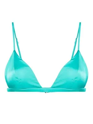 Fleur Du Mal Luxe Triangle Bra - Green