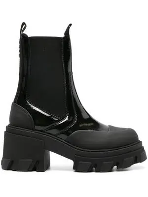 GANNI Patent-finish Chunky Boots