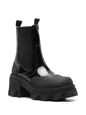 GANNI Patent-finish Chunky Boots