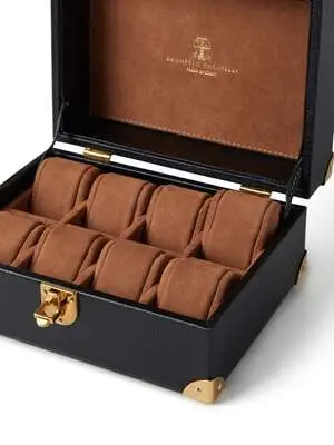Brunello Cucinelli Eight-watch Leather Case - Black