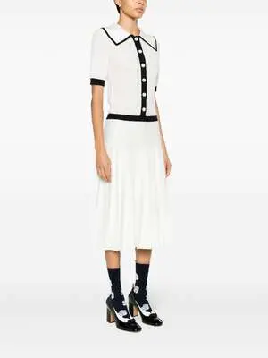Thom Browne Pointelle-knit Pleated Midi Dress