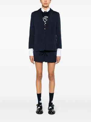 Thom Browne Navy Poplin Typewriter Sack Shorts