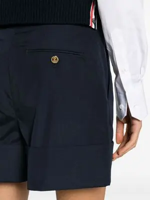 Thom Browne Navy Poplin Typewriter Sack Shorts