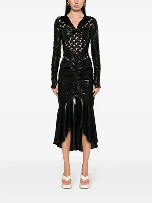 MARINE SERRE Regenerated Draped Midi Dress