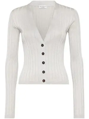 BRUNELLO CUCINELLI Ribbed V-neck Cardigan