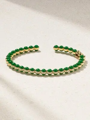 L’ATELIER NAWBAR The Chlorine Enamel And Diamond Bracelet - Green
