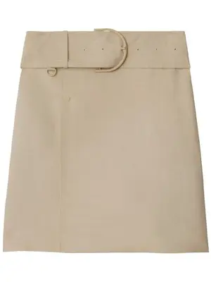 Burberry Wrap Canvas Skirt - Neutrals