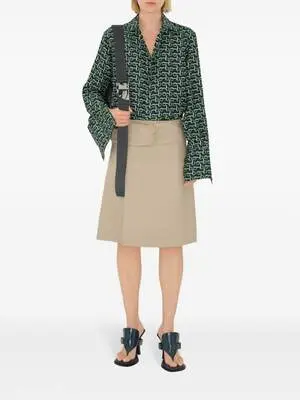 Burberry Wrap Canvas Skirt - Neutrals