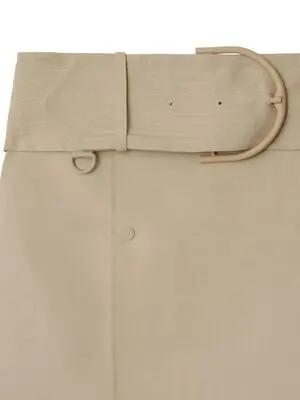 Burberry Wrap Canvas Skirt - Neutrals