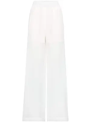 Brunello Cucinelli Cotton Organza Wide-leg Trousers - White