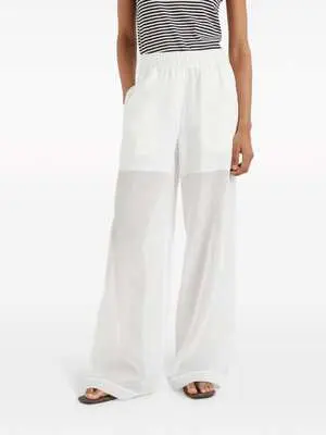 Brunello Cucinelli Cotton Organza Wide-leg Trousers