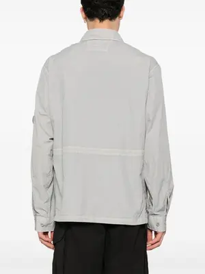 C.P. COMPANY Garment Dyed Lens Detail Cargo Shirt Jacket - Grey