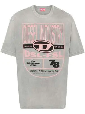 DIESEL® Logo-print Cotton T-shirt - Grey