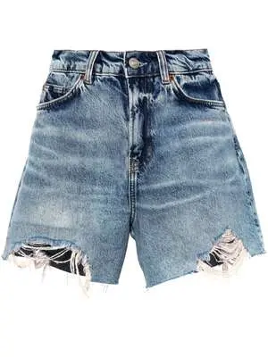 REFORMATION Acid Wash Denim Shorts