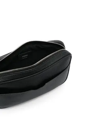 Fendi Embossed-logo Shoulder Bag - Black
