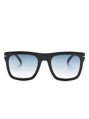 DB EYEWEAR BY DAVID BECKHAM Flat Square Frame Sunglasses - Black