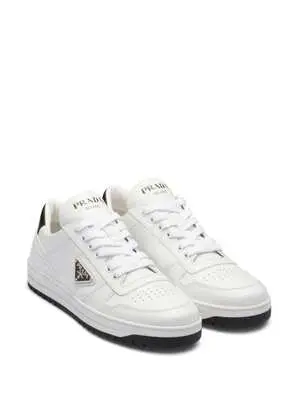 Prada Logo-plaque Leather Sneakers