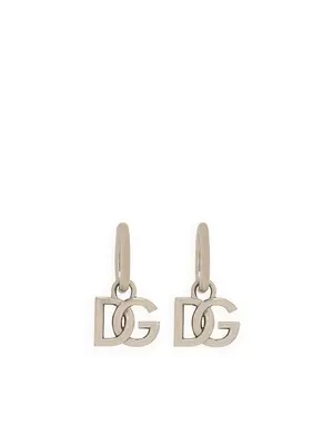 Dolce & Gabbana Dg Logo Hoop Earrings - Silver