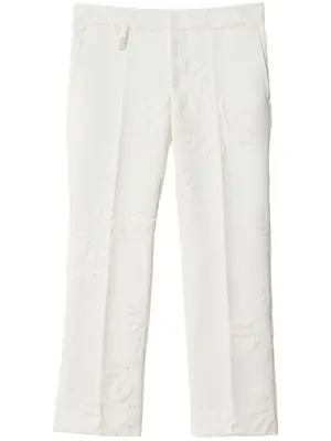 Burberry Embroidered Straight-leg Trousers