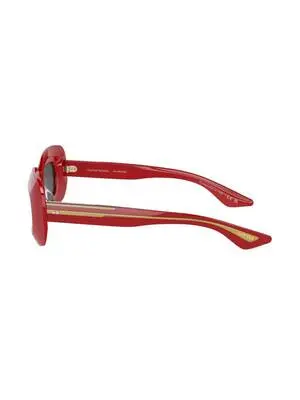 Oliver Spencer 1966c Rectangle-frame Sunglasses - Red