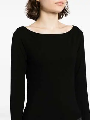 REFORMATION Wiley Boat-neck Top - Black