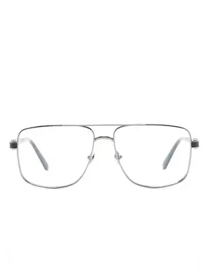 Moncler Logo-plaque Navigator Glasses - Grey