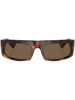 Oliver Spencer 1979c Rectangle-frame Sunglasses - Brown