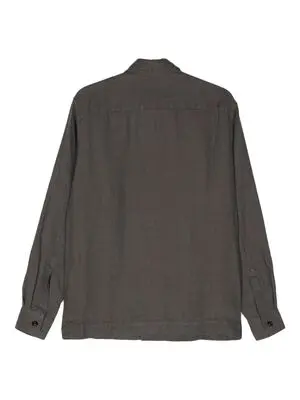Boglioli Tonal Stitching Linen Shirt Jacket - Grey