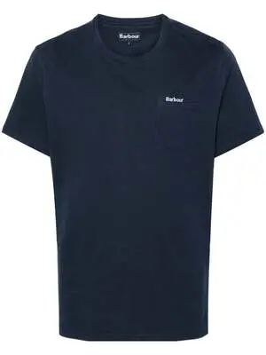 Barbour Logo-embroidered Cotton T-shirt - Blue