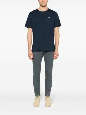 Barbour Logo-embroidered Cotton T-shirt - Blue