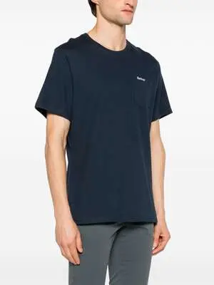 Barbour Logo-embroidered Cotton T-shirt - Blue