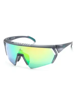 Adidas Cmpt Aero Shield-frame Sunglasses - Grey
