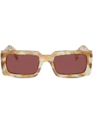 Prada Pr A07s Rectangle Sunglasses - Brown
