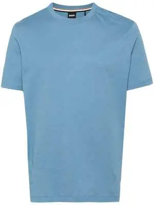 BOSS Raised-logo Cotton T-shirt - Blue