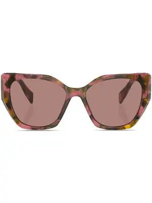 Prada Pr 19zs Oversize Frame Sunglasses - Brown