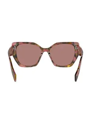 Prada Pr 19zs Oversize Frame Sunglasses - Brown