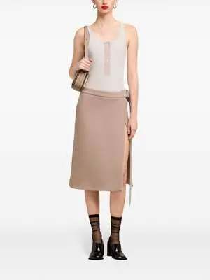AMI Paris Button-front Ribbed Tank Top - Grey