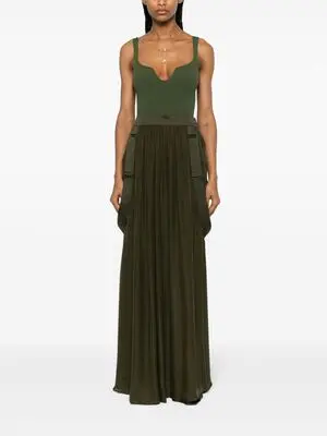 Max Mara Jedy Silk Maxi Skirt - Green