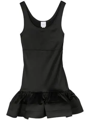 Patou Ruffled Satin Tank Dress