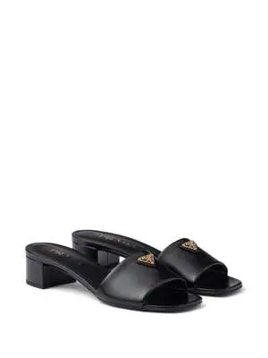 Prada Logo-appliqué Sandals - Black