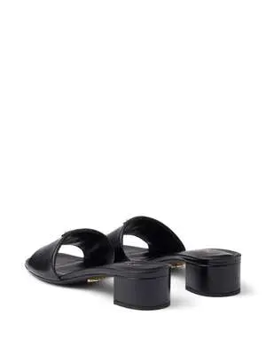 Prada Logo-appliqué Sandals - Black