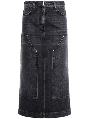 Givenchy High-rise Denim Midi Skirt