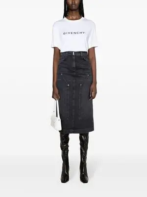 Givenchy High-rise Denim Midi Skirt